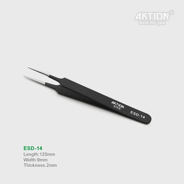 Swiss Quality ESD-14 Anti-static Stainless Steel Tweezers Straight ...