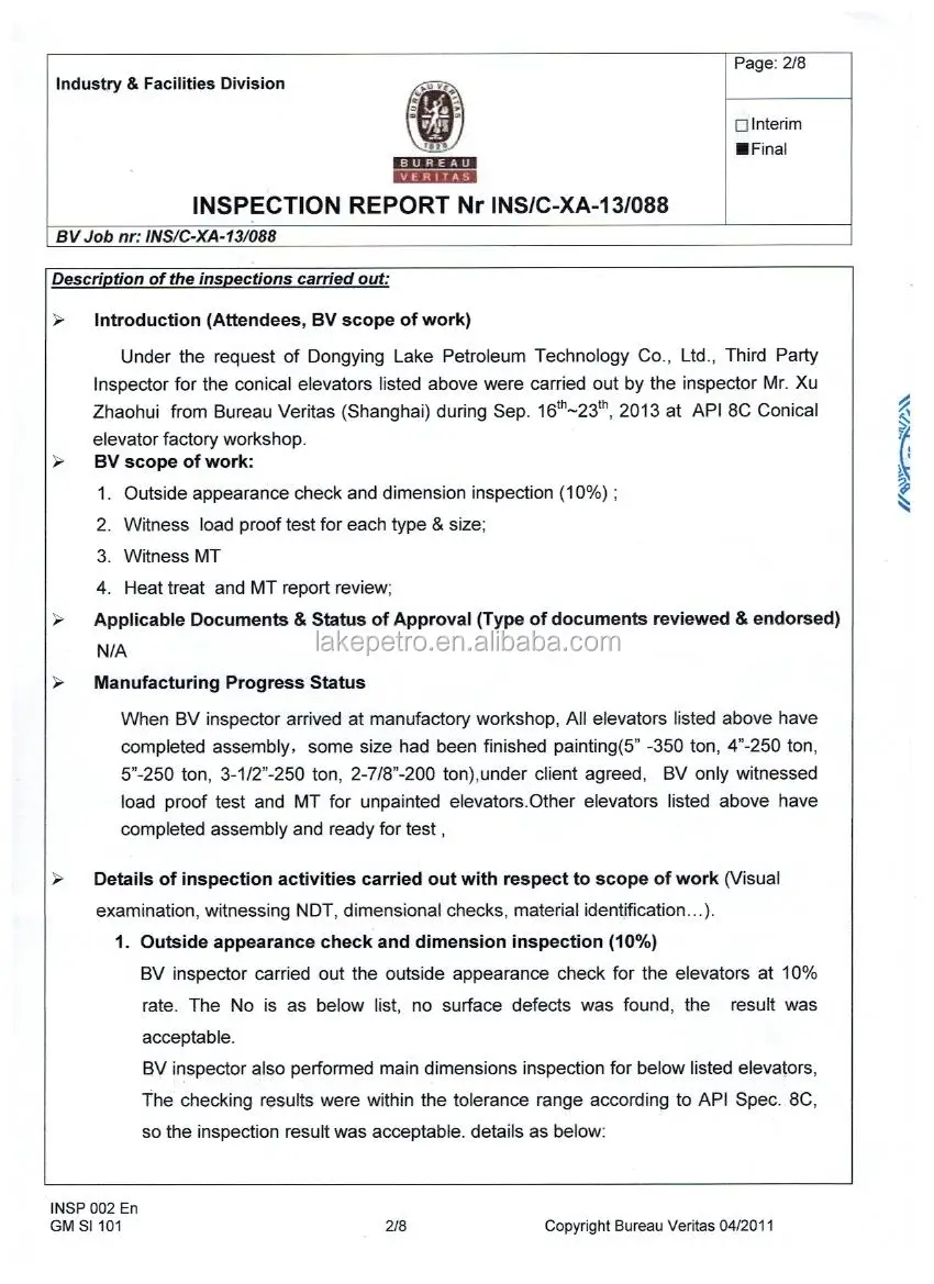 API certification api 8c drill pipe center latch elevators for drilling ...