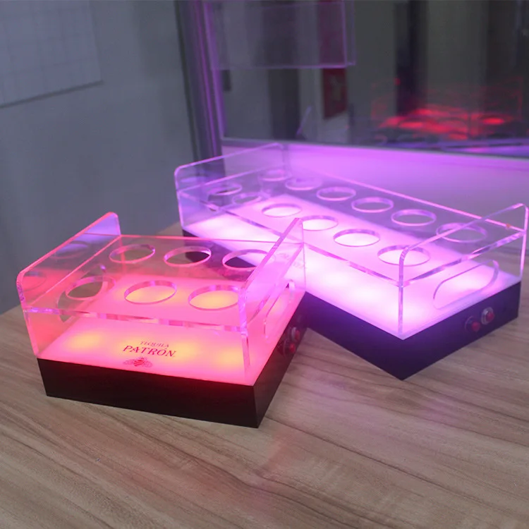 Light Up Led Wine Tray Acrylic Led Shot Glass Tray With Led Lights ...