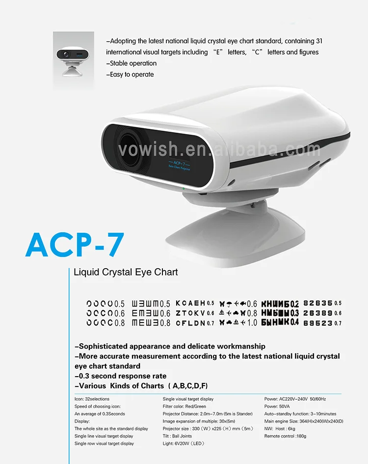 Vowish Auto Chart Projector - Efficient Eye Test Solutions
