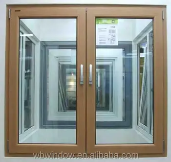 Wood Color Double-sash Pvc/upvc Tilt And Turn Windows,Pvc/upvc Inward ...