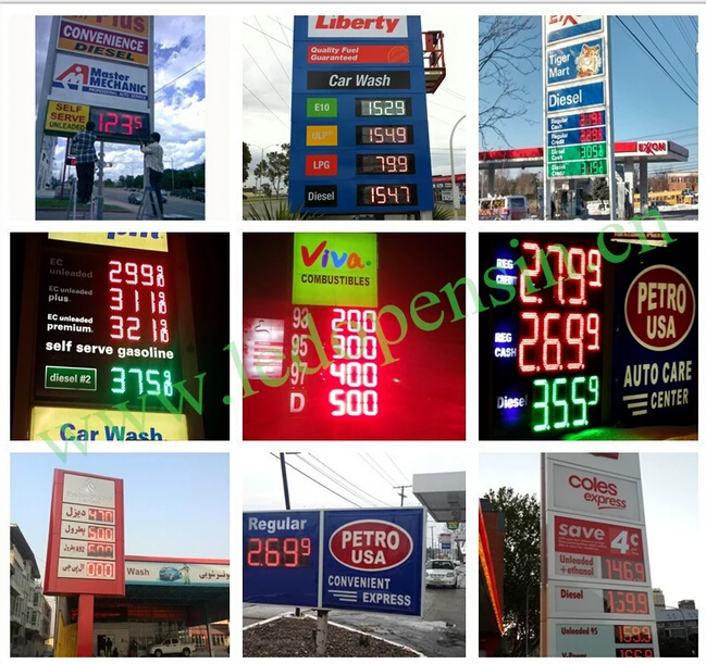 7 Segment LED Display Gas Oil Petro Fuel LED Price Sign Changers LED ...