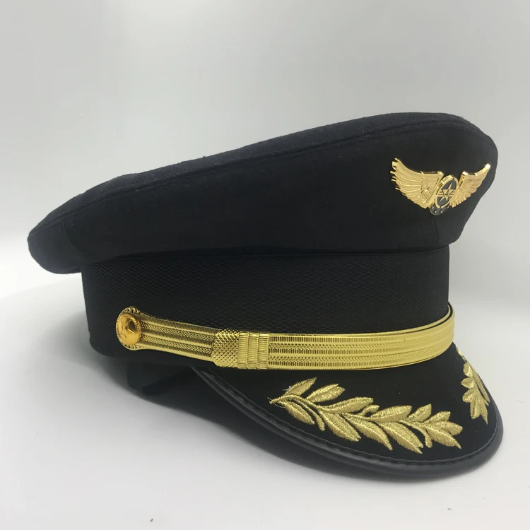 Custom Upscale Pilot Cap Airline Captain Hat Uniform Hat Party Cap ...