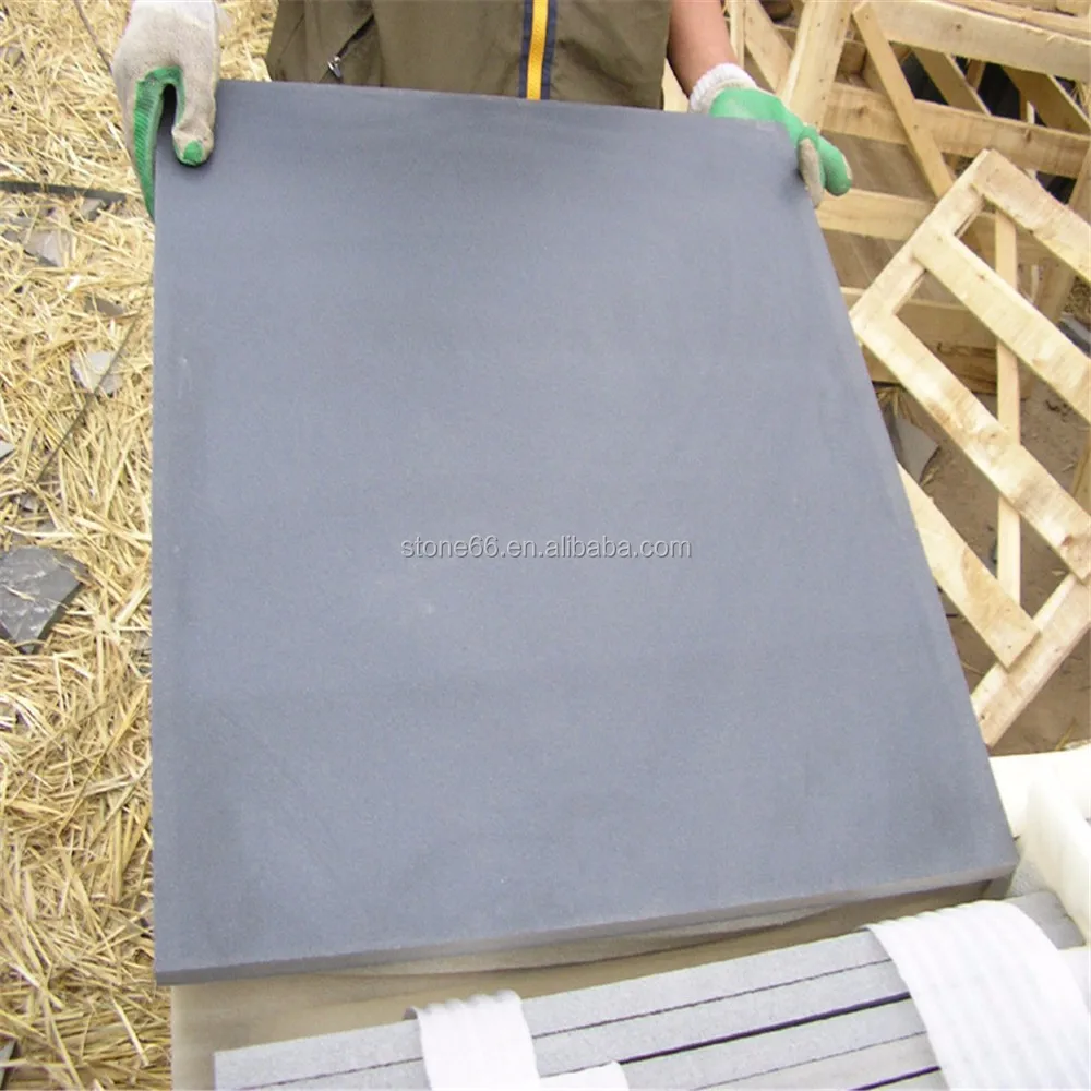 Flamed Brushed G684 Black Basalt For Exterior Paving Corner Cladding ...