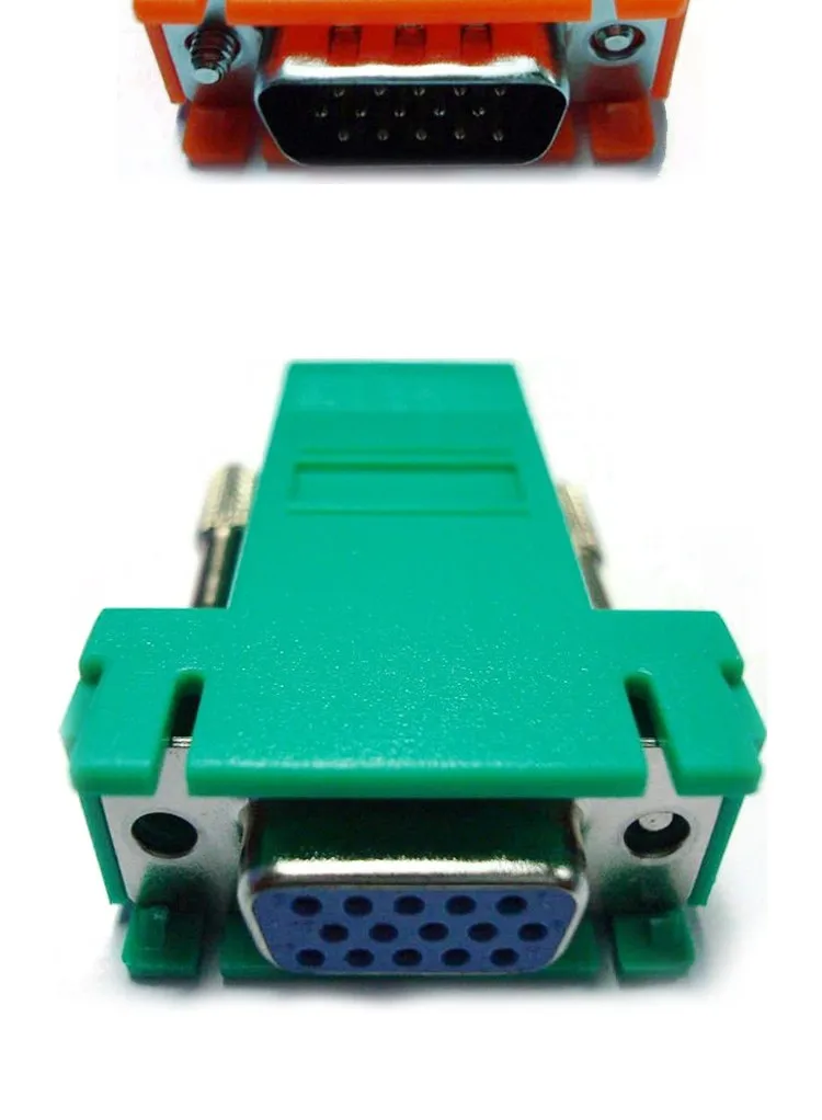 Vga To Rj45 Adapter Cat5 Cat6 Vga Female Db15 Cable Connector - Buy ...