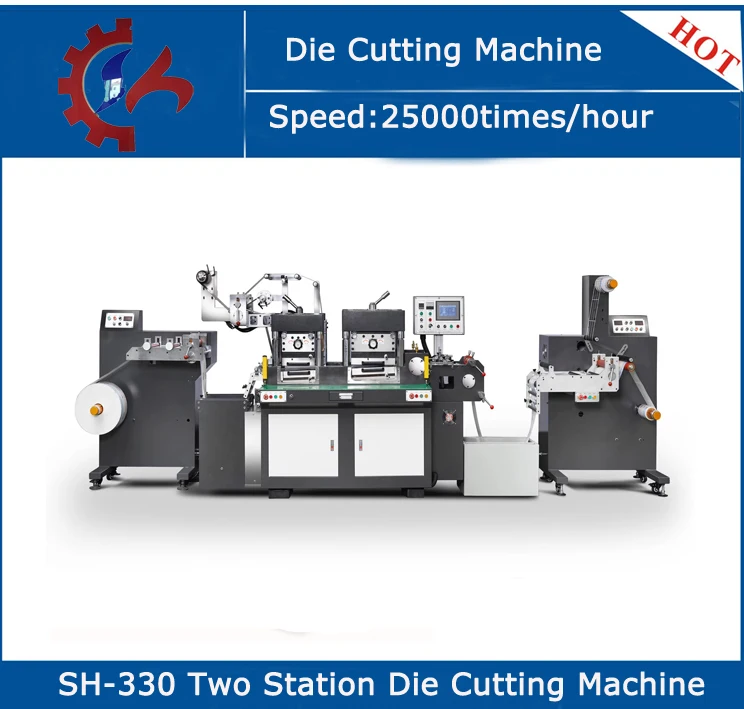 Two Station Auto Flatbed Sticker Label Die Cutting Machine Hot Foil ...