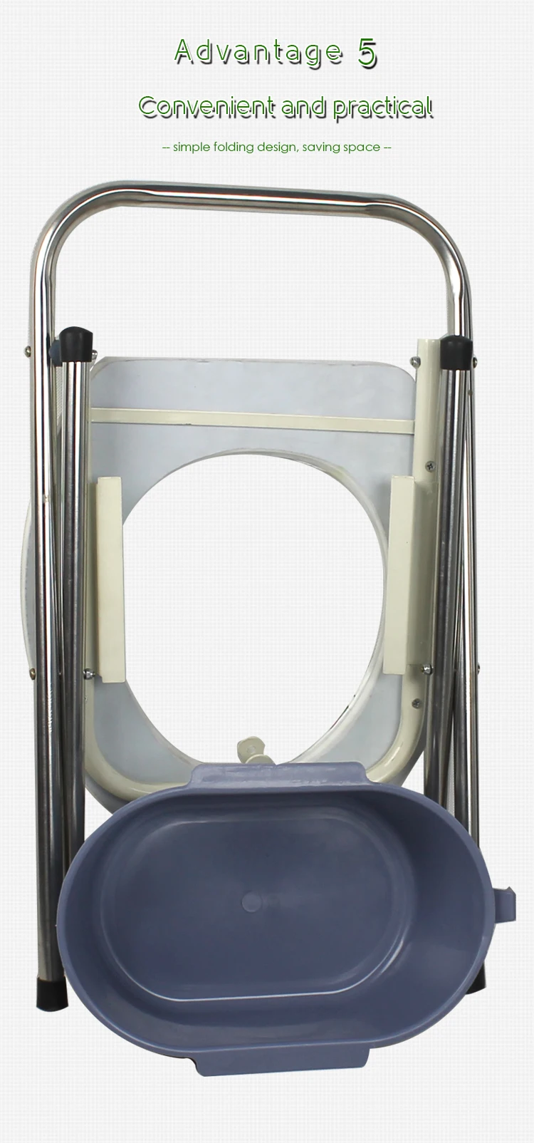 Durable Stable Folding Commode Chair Portable Camping Toilet Seat ...