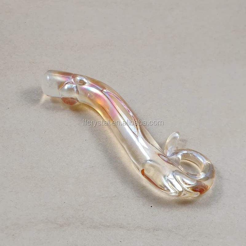 2022 New Factory Developed Gold Style Glass Dildos/Bent Glass Dildo ...