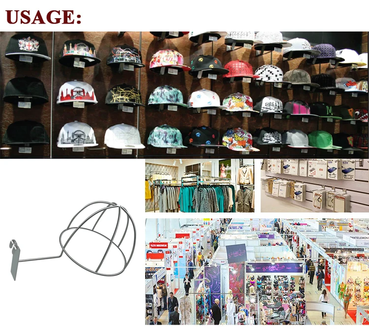 Durable Hat Display Rack for Retail Stores - Metal Gridwall Cap Holder ...