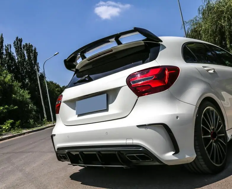 A200 A250 Gloss Black Rear Bumper Aero Flicks Vents Trim For Mercedes ...