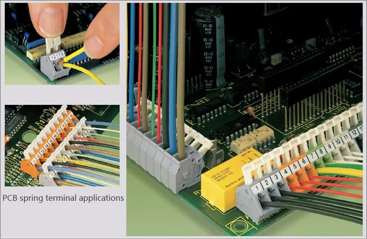 3.5mm Pitch Spring Terminals - PCB Mount 400V 5A ce rohs push wire ...