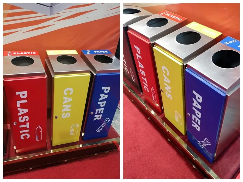 New Design 3 Compartments Big Capacity Shopping Mall Stainless Steel ...