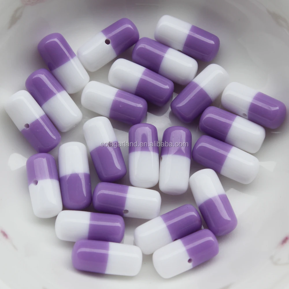 Wholesale Colorful Oval Shaped Tiny Pills Capsules Plastic Resin Beads ...