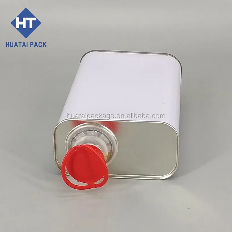 1l Metal Rectangular Engine Oil Tin Can Jerry Can With Flexible Plastic ...