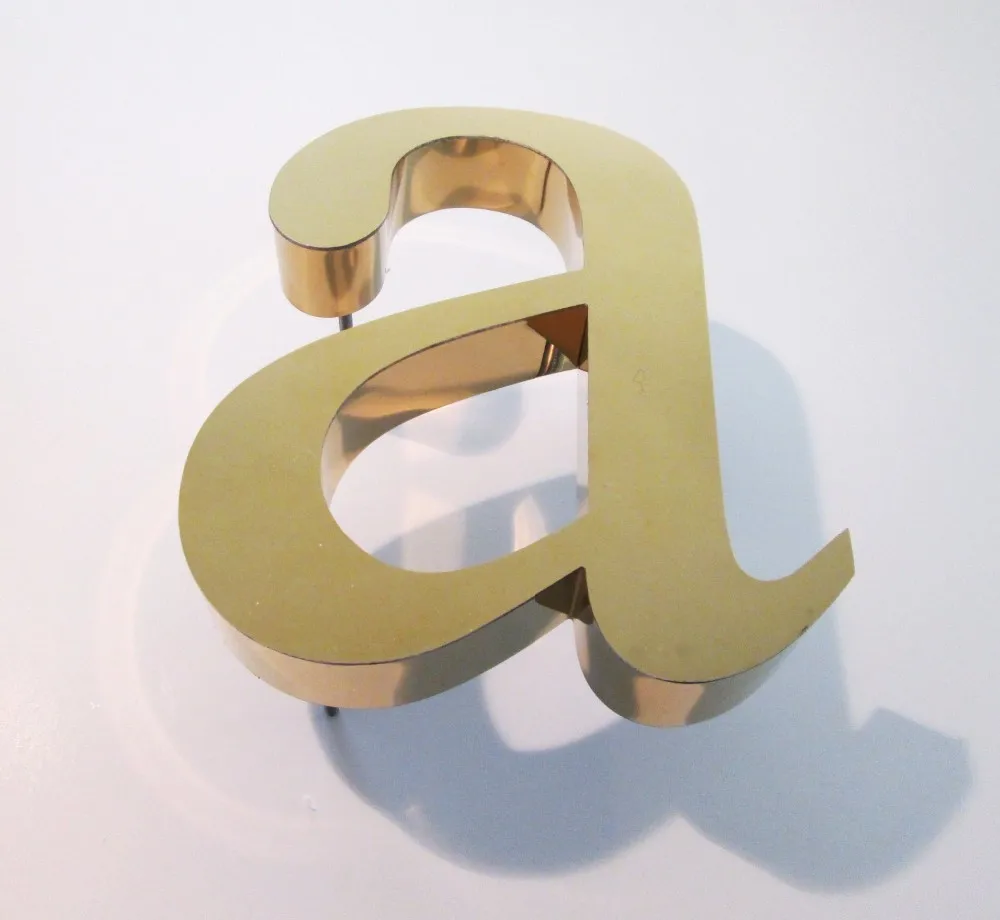 Wall Mounted Gold Letters 3d Signs Stainless Steel Metal Letters For ...