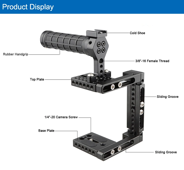 CAMVATE Aluminum Alloy DSLR Cage for Canon - Sturdy & Adjustable