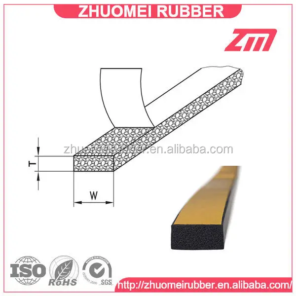 Rectangular Sponge Moss Rubber Seals Strips - ZHUOMEI RUBBER