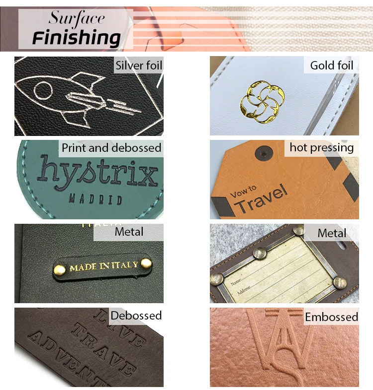 Custom Embossed Logo Leather Hang Tags - Sustainable & Stylish