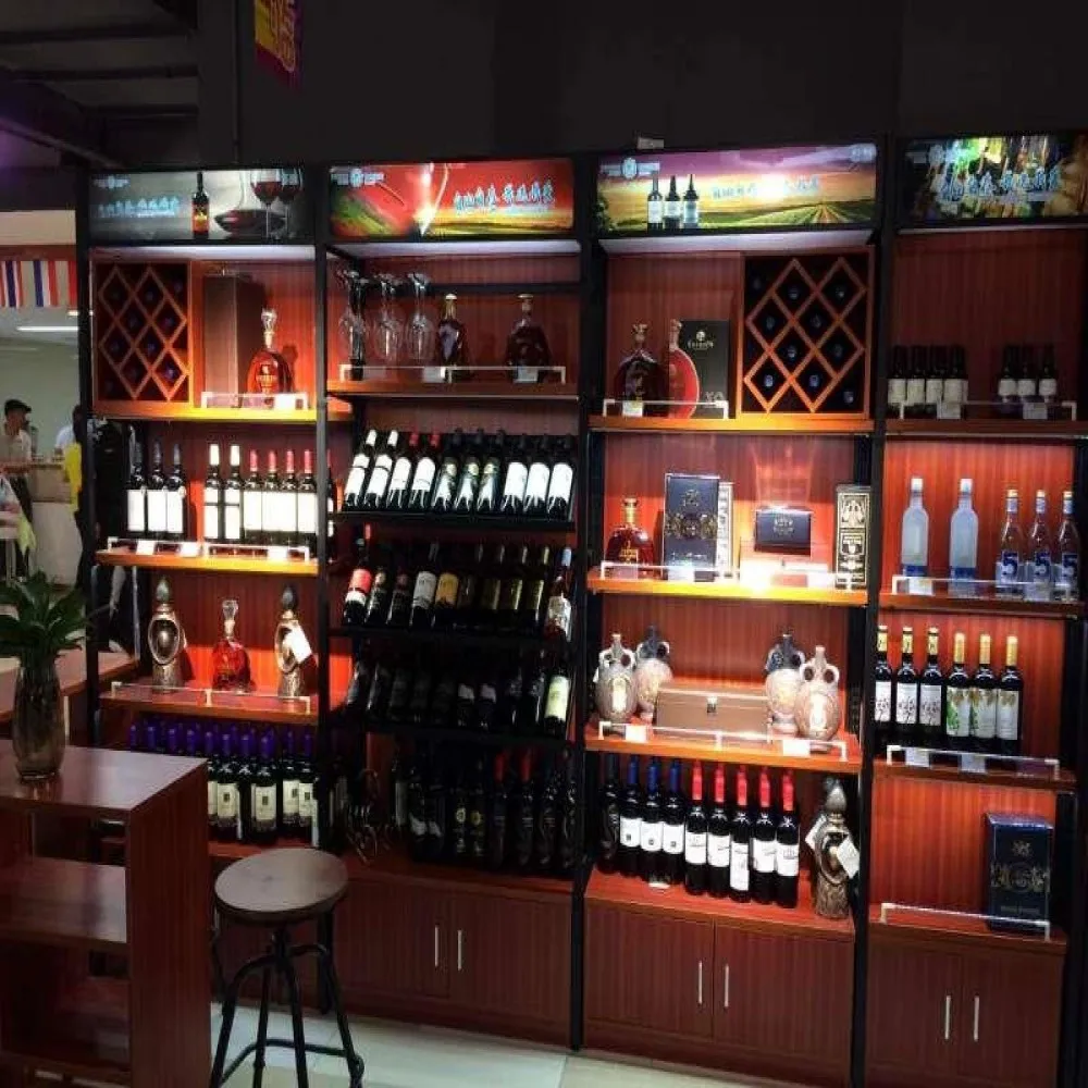 Wooden Wine Display Shelving Liquor Store Fixtures - Buy Wooden Wine ...