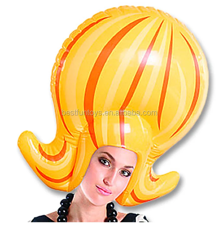 Custom Eco-Friendly Vinyl Inflatable Big Head Wig Party Toys