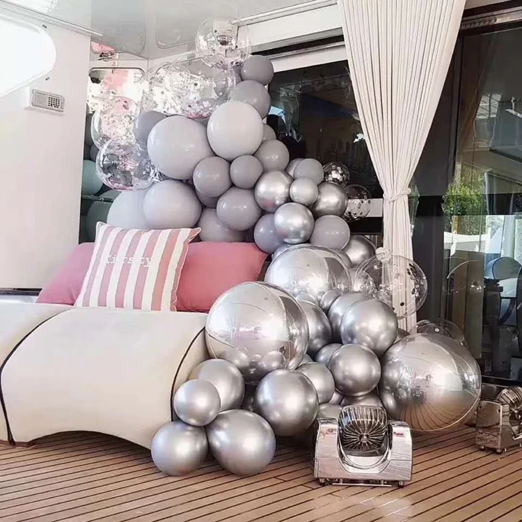 China Custom Cheap Metallic Helium Baloon Latex Ballons Gold Metal ...