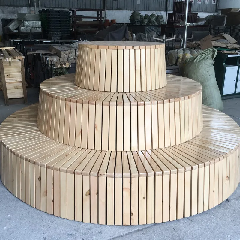 Street Round Park Wooden Round Tree Bench - Durable & Stylish