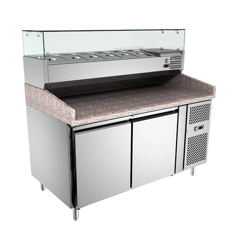 SHINELONG Pizza House 2 Doors Fan Cooling Prep Station