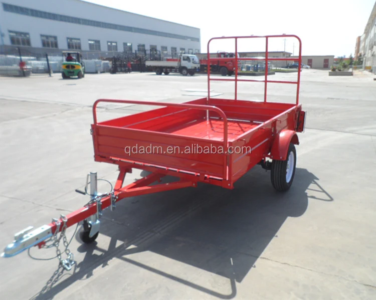 Red Single Axle Box Farm Trailer For Tractor - Buy Farm Trailer ...