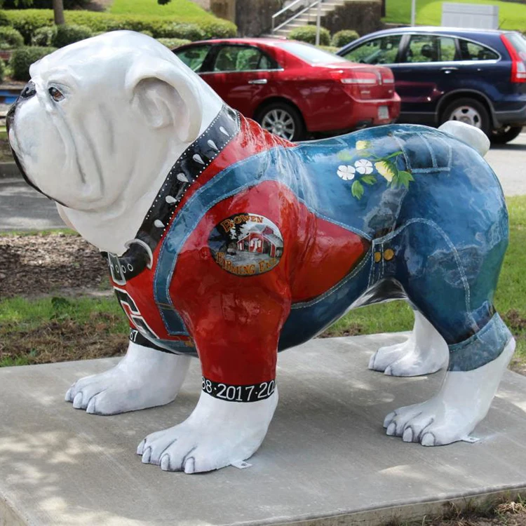 New Design English Bulldog Garden Statue - Resin Sculpture, Bronze ...