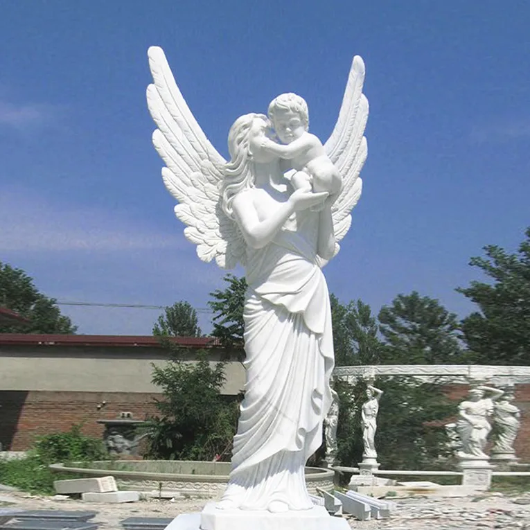 Life Size Woman Angel Statue Holding The Baby Angels Figures - Buy ...