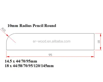 White Primed 10mm Radius Pencil Round Profile Mdf Skirting Board - Buy ...