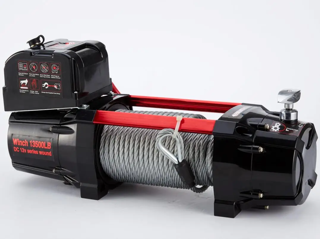 High Quality Car Electric Winch 13500lbs With Synthetic Rope - Buy High ...