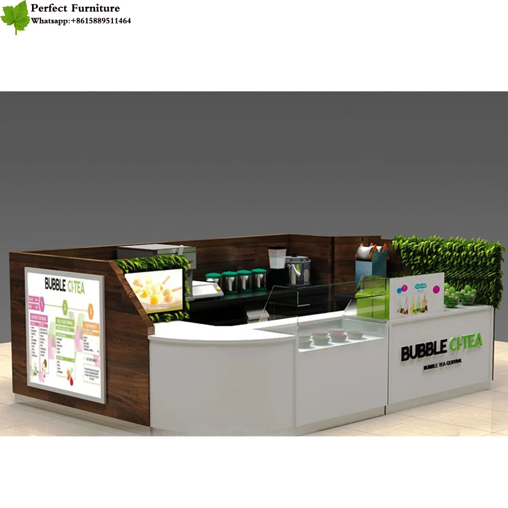 Display Showcase Shelving Unit Perfect Milk Tea Shop Counter Design ...