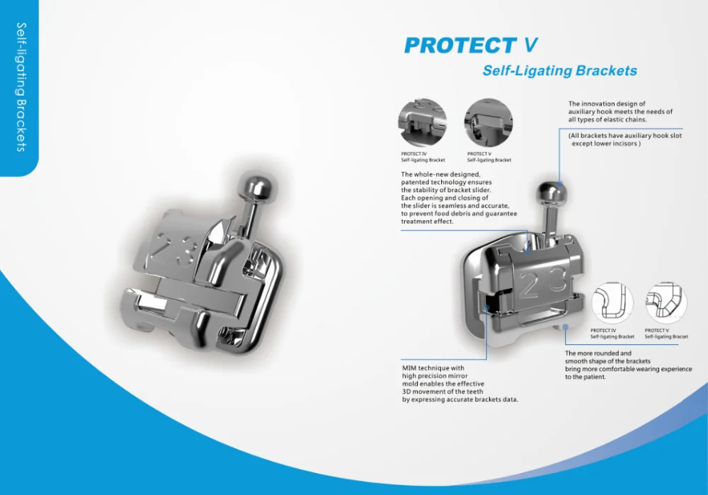 Protect V Self Ligating Brackets Dental Orthodontic Braces Materials ...