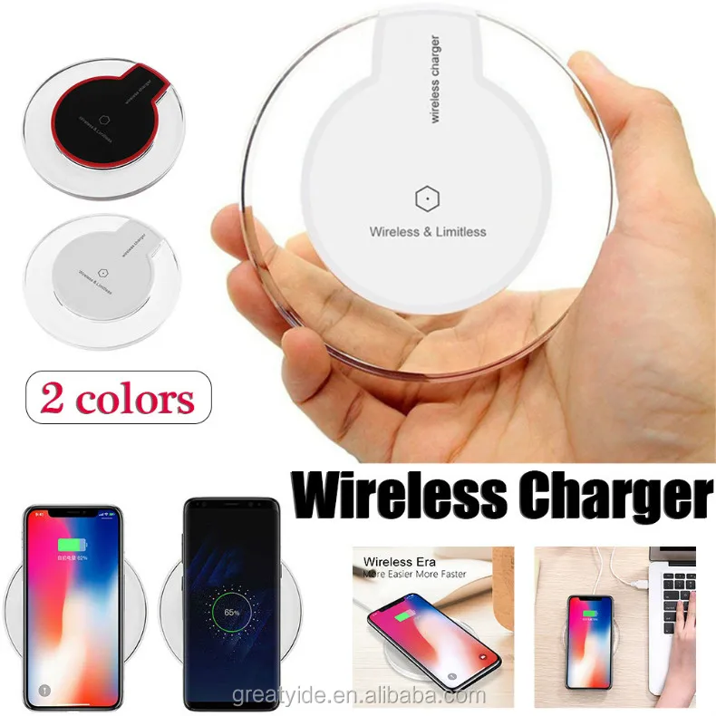 New Products Ultra Slim Round Fast Qi Wireless Charger Fast Charging ...