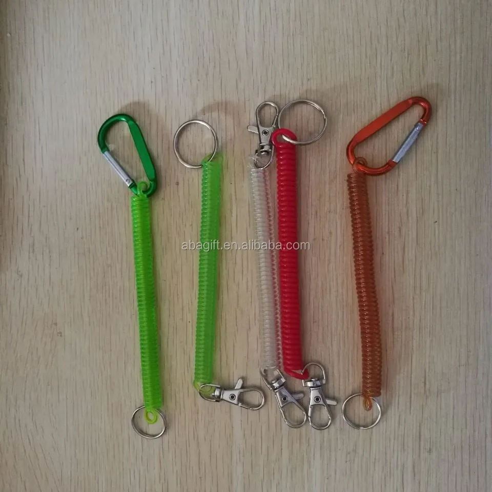 Plastic Elastic Coiled Spring Lanyard With Hook - Buy Elastic Coiled ...