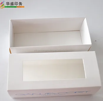 Cheap Price Custom Logo Print White Box Clear Window Slide Paper Box ...