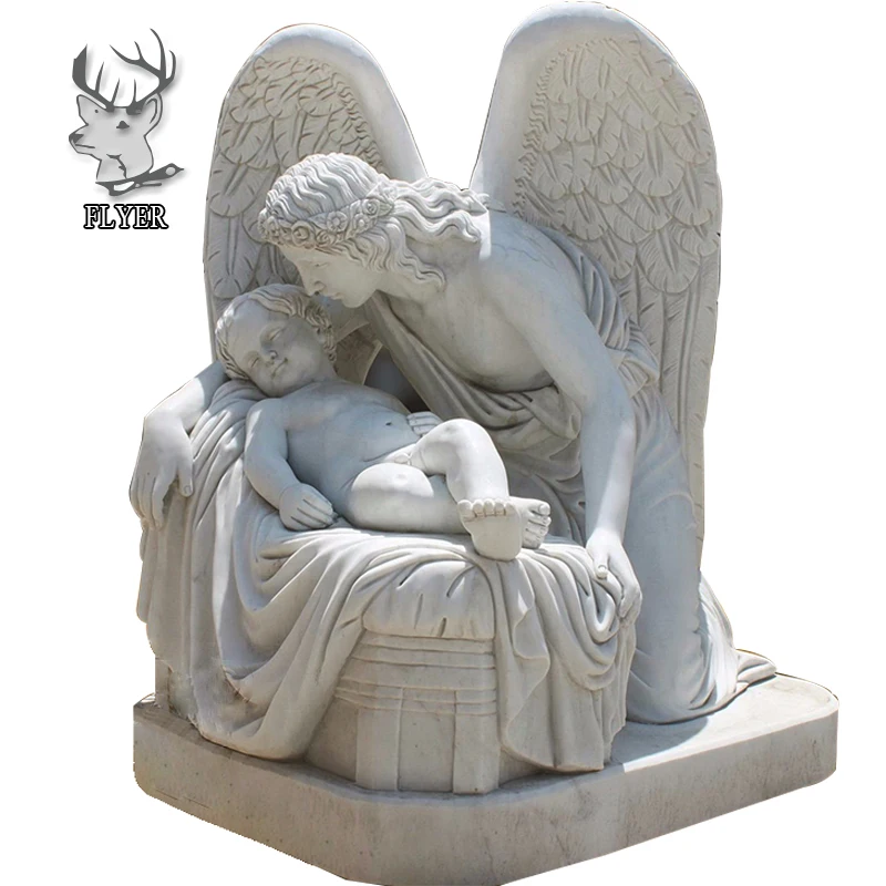 Garden Decoration Fiberglass Life Size Garden Kneeling Angel Statue ...