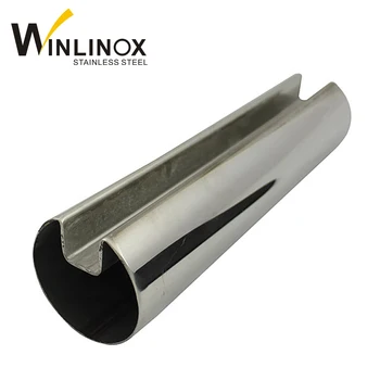 Slot 24x24 Stainless Steel Groove Tube For Glass Railing - Buy Groove ...