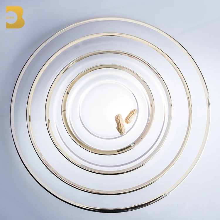 13 Inch Clear Charger Glass Plate Set for Catering & Weddings