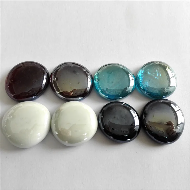 Decorative Flat Colored Glass Pebbles for Garden & More
