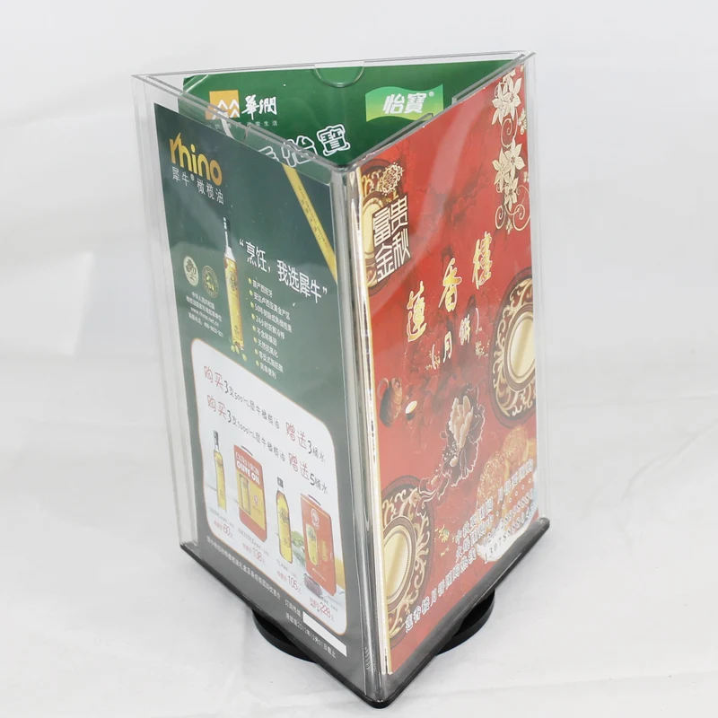 Rotating Clear Acrylic Triangle Display Boxes Turntable Stand ...