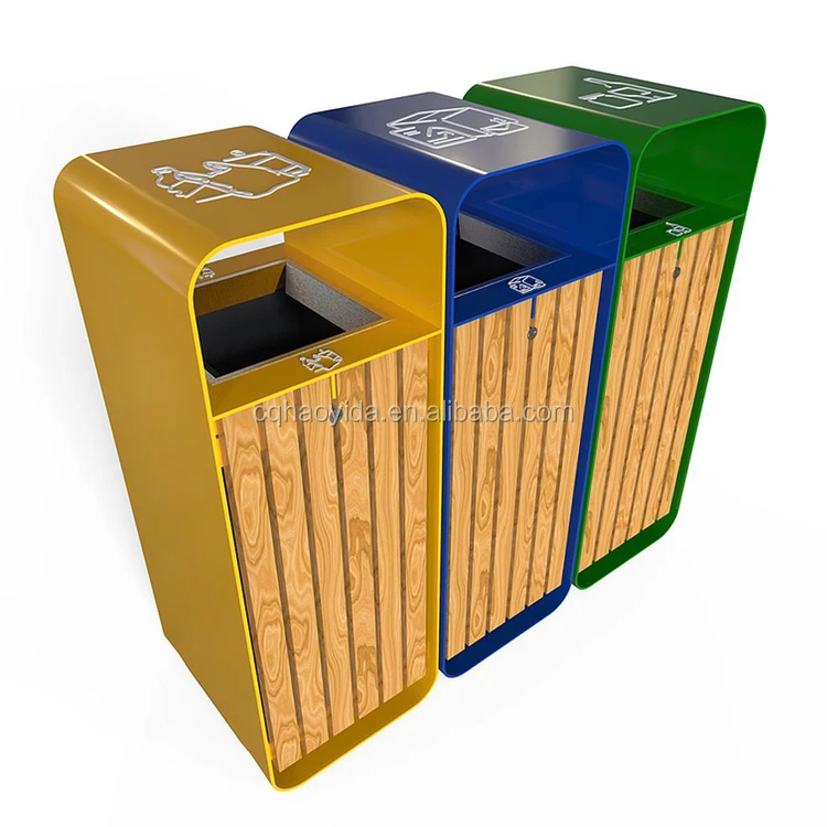 Outdoor Park 3 Compartment Bin - Intelligent Recycling