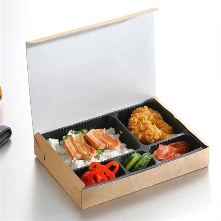 Customized Compartment Paper Lunch Box with Plastic Box| Alibaba.com