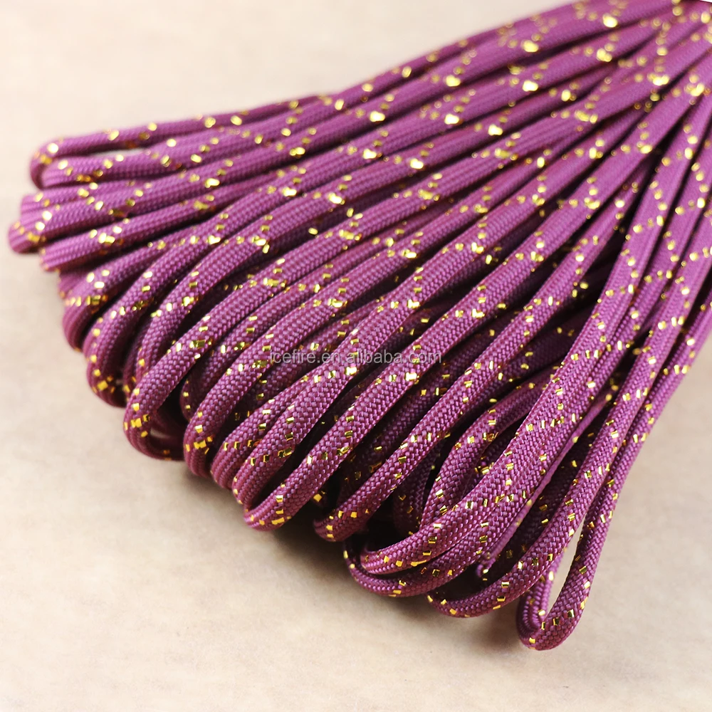Outdoor Glitter Paracord Metallic Tracers 550 Paracord Rainbow Paracord ...