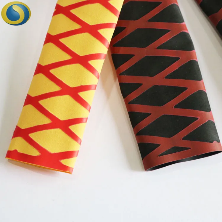 Flexible Wrap Tubing 35mm Diamond Pattern Non-slip Heat Shrink Tube For ...