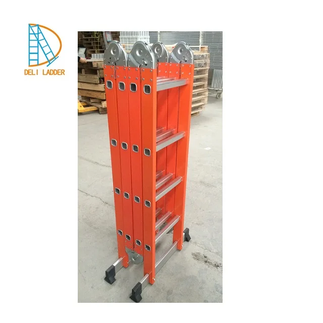 16 Steps Aluminium and Steel Folding Ladder - Durable & Versatile