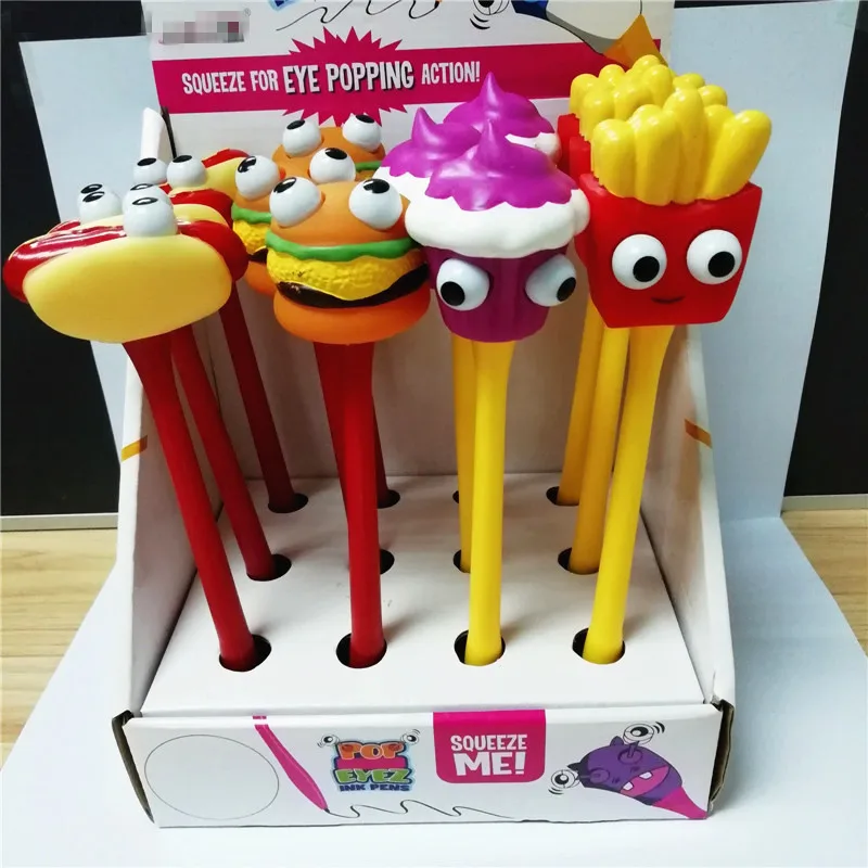 Custom 3d Eyes Popper French Fries Fast Food Pvc Ballpoint Pens - Buy ...