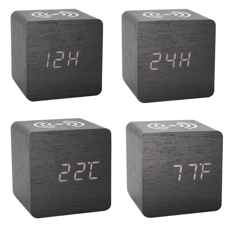 Creative Home Decor Multifunction Portable Mini Cube Wooden Led Mobile ...