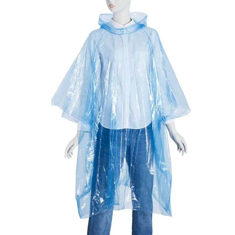 Clear Waterproof Hooded Rain Plastic Pe Poncho - Buy Poncho,Clear Pe ...